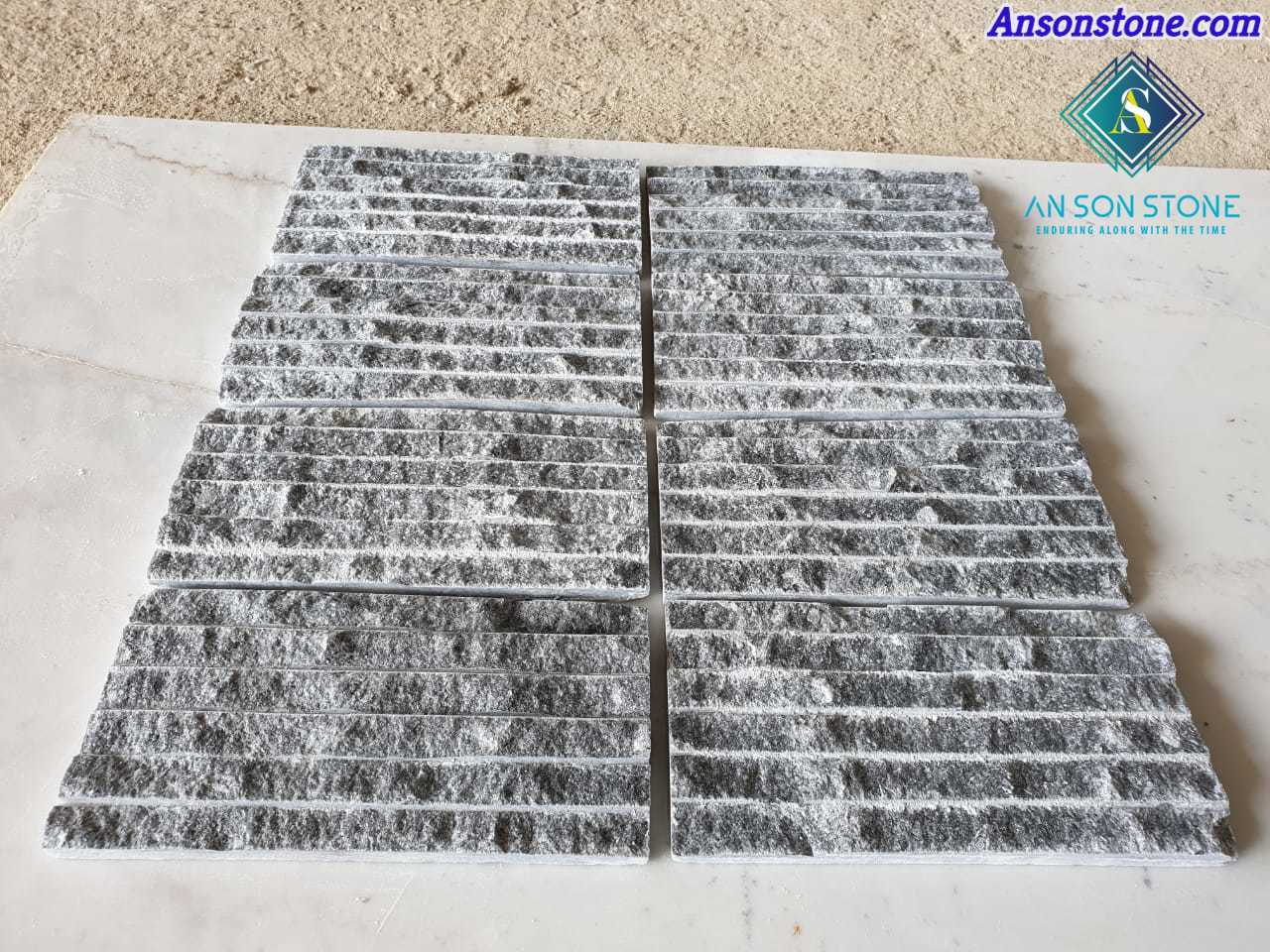 Black Line Chiseled Stone - An Son Stone in Vietnam